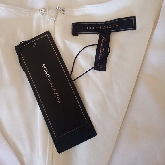 BCBGMaxAzria | Dresses | Bcbgmaxazria Tyrah Off White Ruffled Mini ...